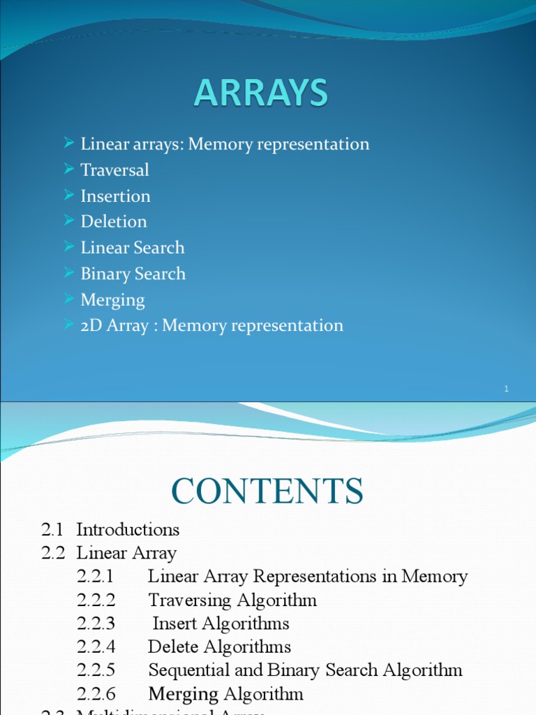 Linear Arrays: Memory Representation Traversal Insertion Deletion ...