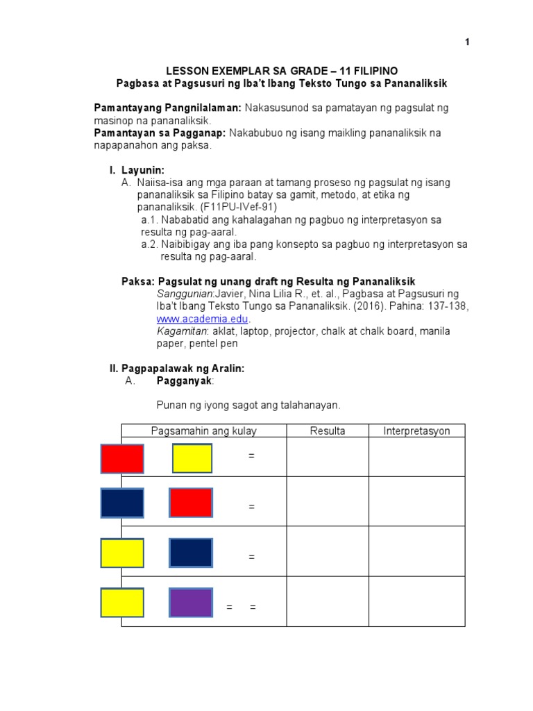 Lesson Exemplar - Resulta | PDF