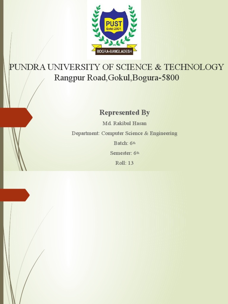 Pundra University of Science & Technology Rangpur Road, Gokul, Bogura ...