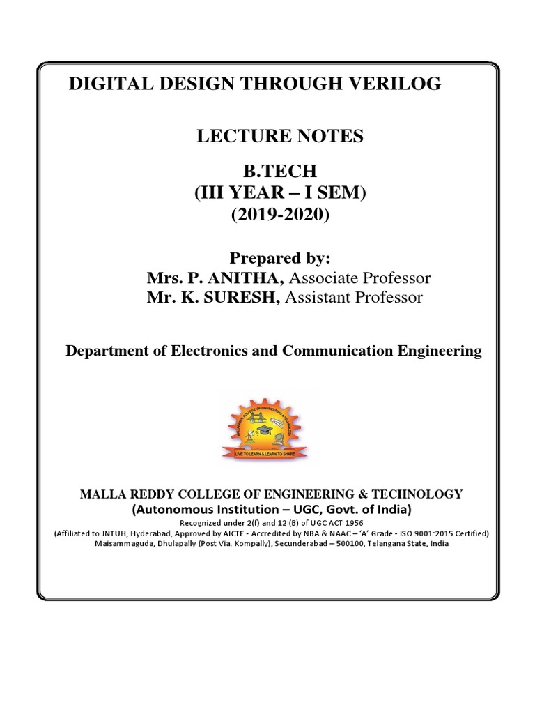 Digital Design Through Verilog PDF | PDF | Hardware Description Language | Logic Synthesis