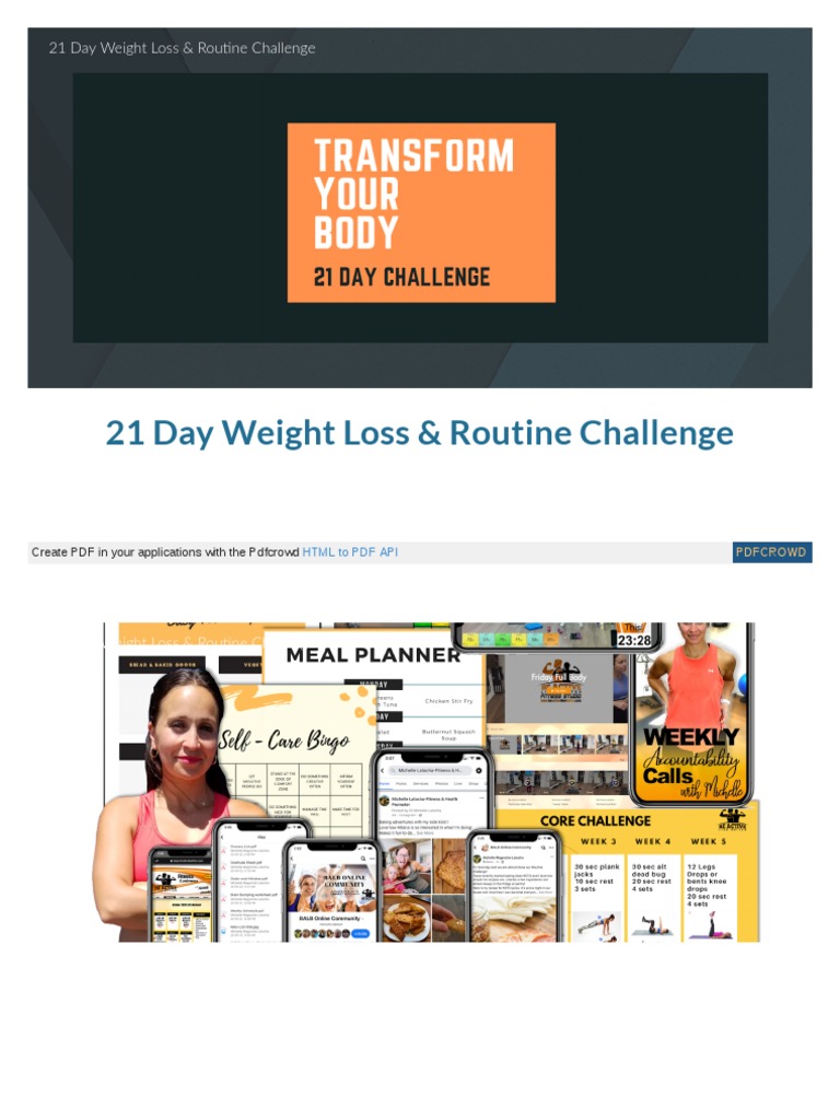 21 Day Weight Loss Challenge | PDF