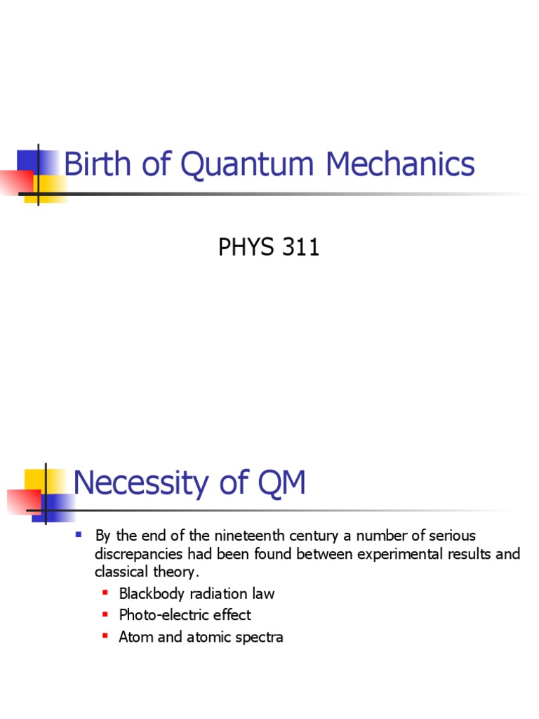 Birth of Quantum Mechanics | PDF | Quantum Mechanics | Emission Spectrum