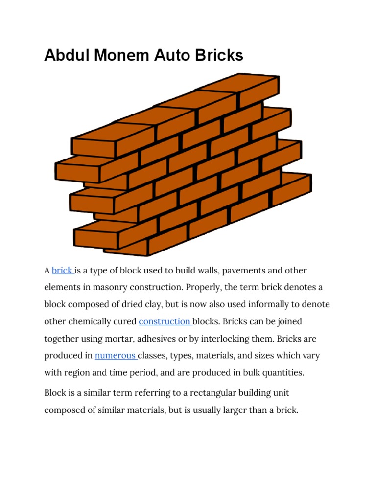 Abdul Monem Auto Bricks | PDF | Brick | Architectural Design