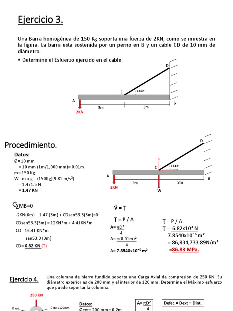 Ejercicios 3, 4, 5 - Esfuerzo Simple | PDF | Naturaleza