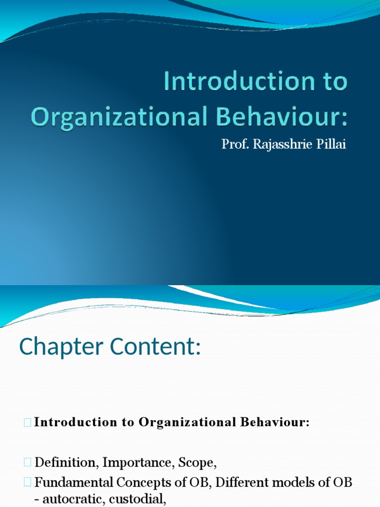 Prof. Rajasshrie Pillai | PDF | Organizational Behavior | Employment
