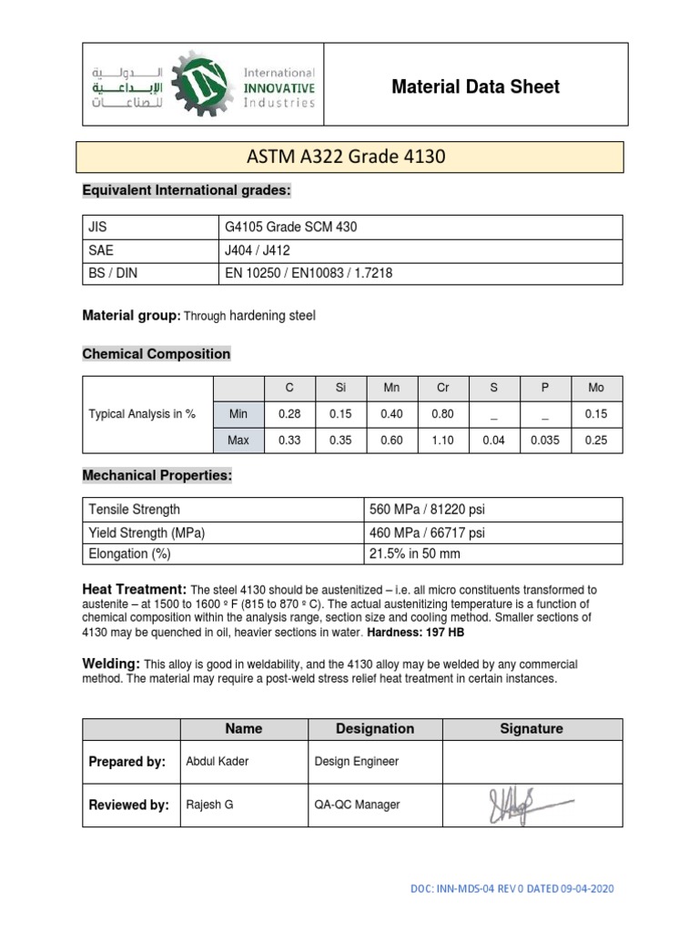 4) ASTM A29 GR 4130 PDF | PDF
