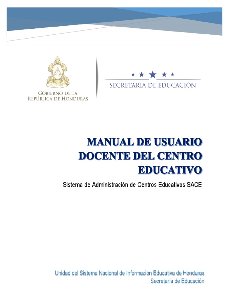 Manual de Usuario Docente SACE Honduras | PDF | Contraseña | Usuario ...