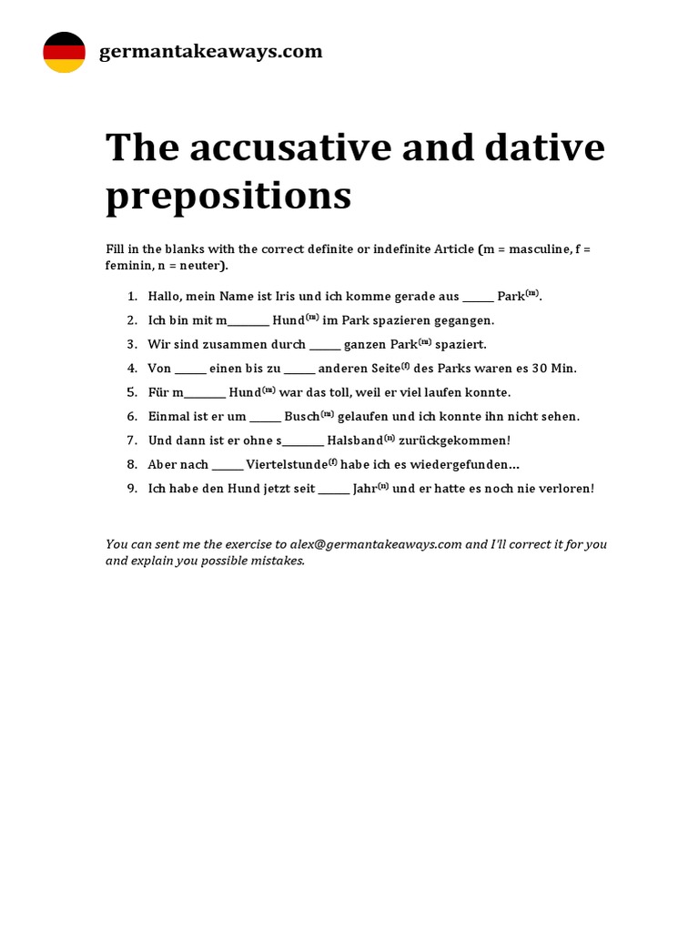Accusative Dative Prepositions | PDF