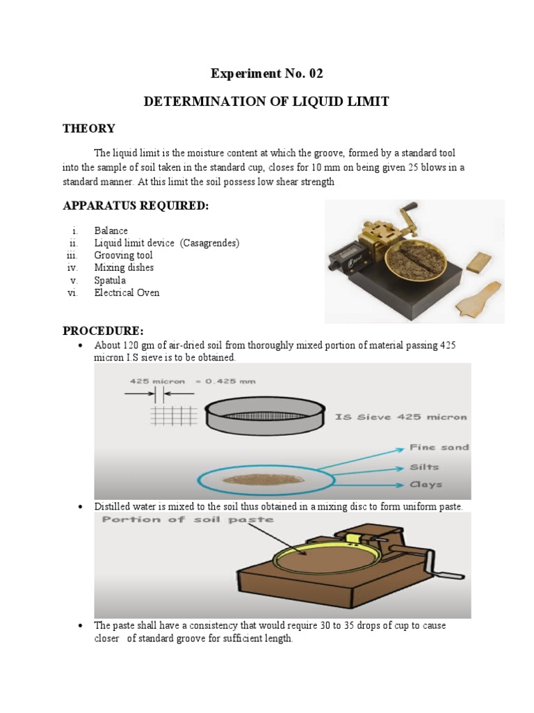 2.determination of Liquid Limit of A Soil Sample | PDF
