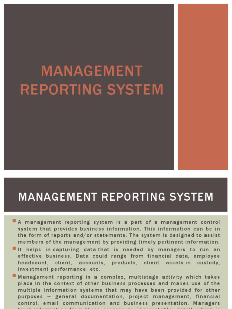 Management Reporting System | PDF | Decision Making | Information