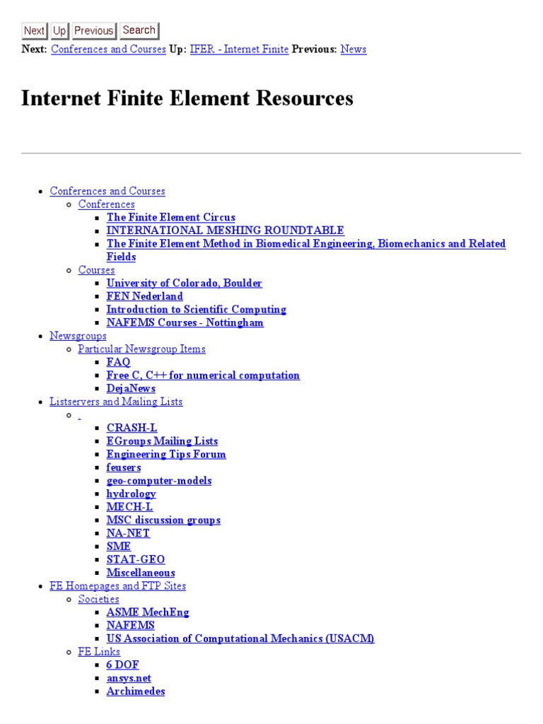 Internet Finite Element Resources | PDF | Finite Element Method | Computational Fluid Dynamics