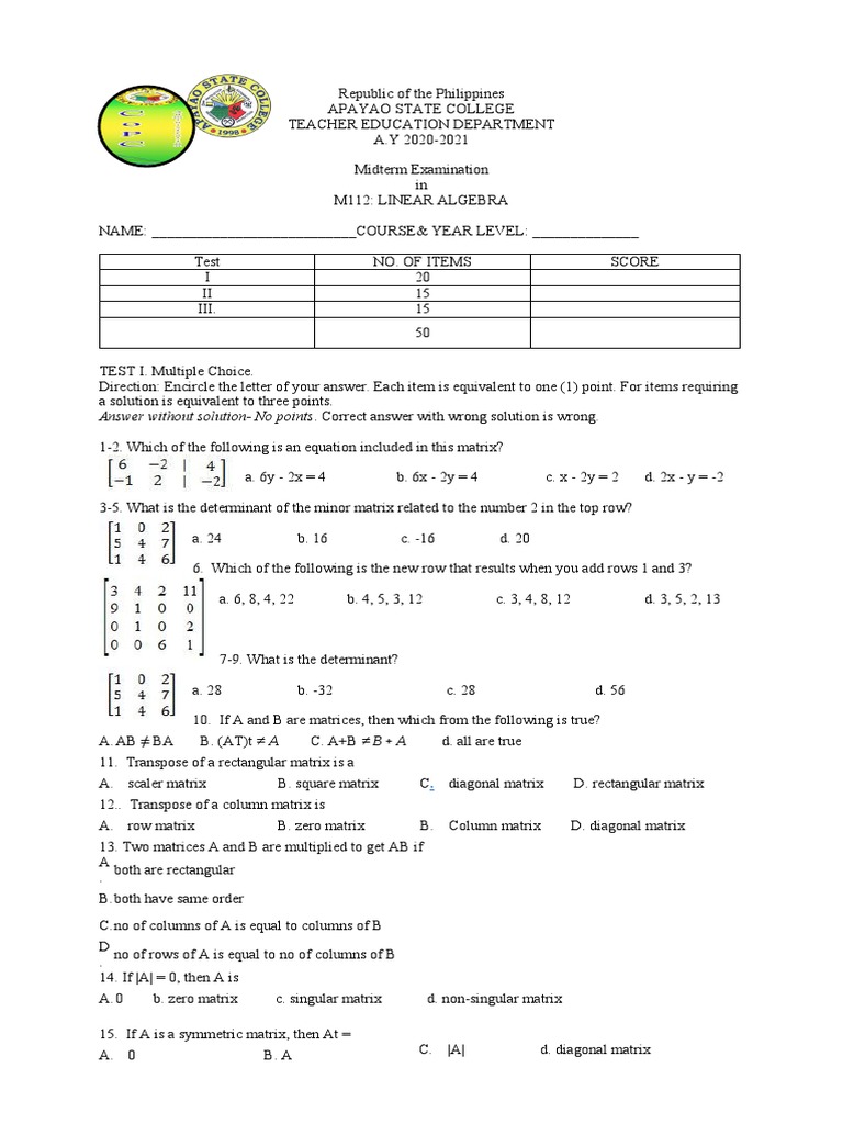 Answer Without Solution-No Points. Correct Answer With Wrong Solution ...