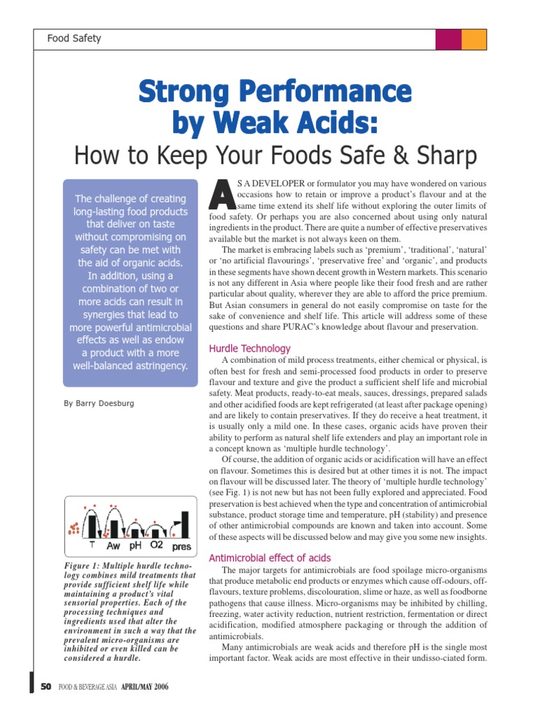 Organic Acids | PDF | Acid Dissociation Constant | Food Preservation
