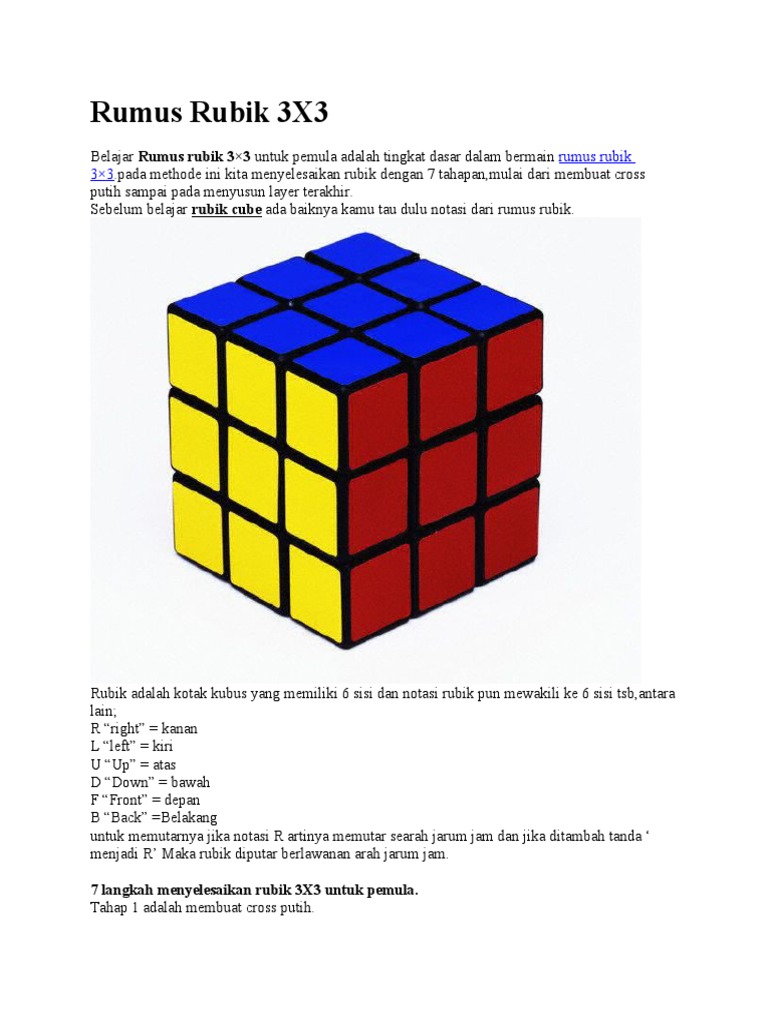 Rumus Rubik 3X3 | PDF