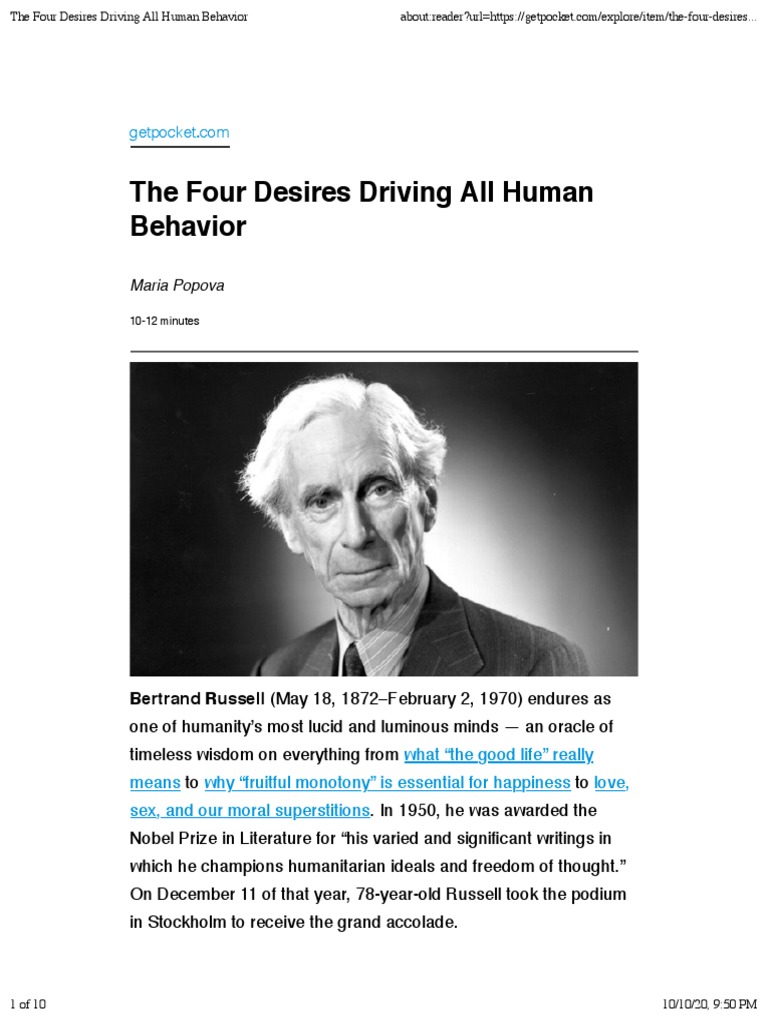 The Four Desires Driving All Human Behavior | PDF | Motivation ...