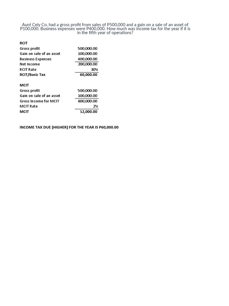 3.2 Exercise - RCIT v. MCIT | PDF