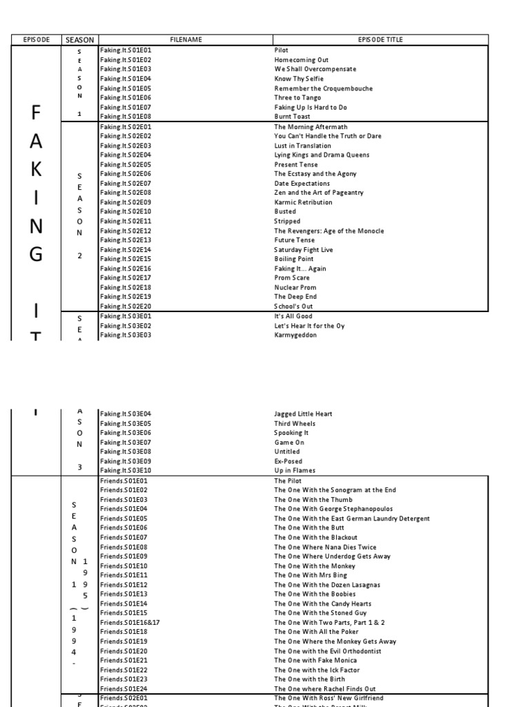 TV SERIES (Updated) WITH LETTERS | PDF | Friends | American Television ...