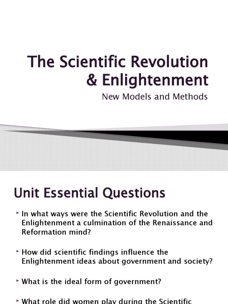 The Scientific Revolution & Enlightenment: New Models and Methods | PDF ...