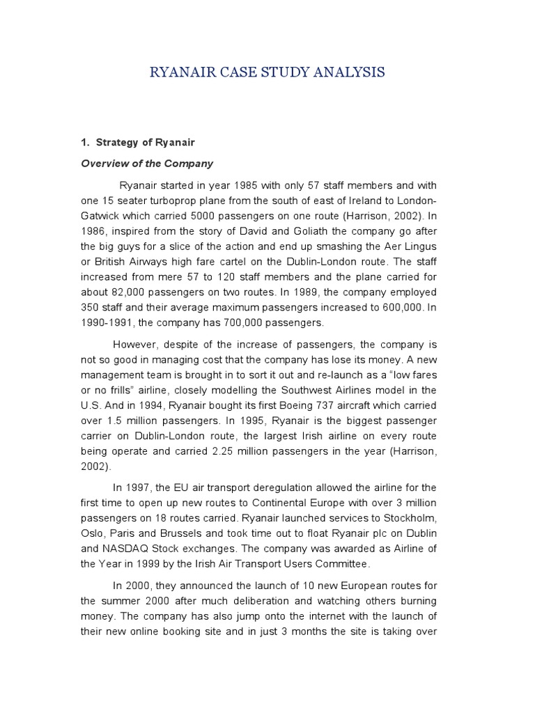 RyanAir Case Study Internet | PDF | Low Cost Carrier | Quality Management