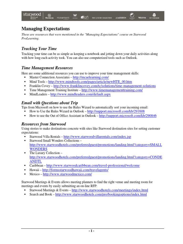 Resources Managing Expectations | PDF