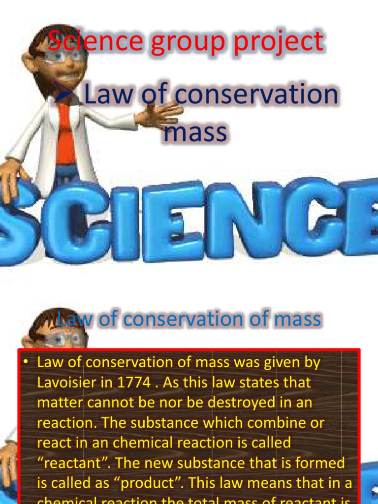Science Group Project: Law of Conservation Mass | PDF