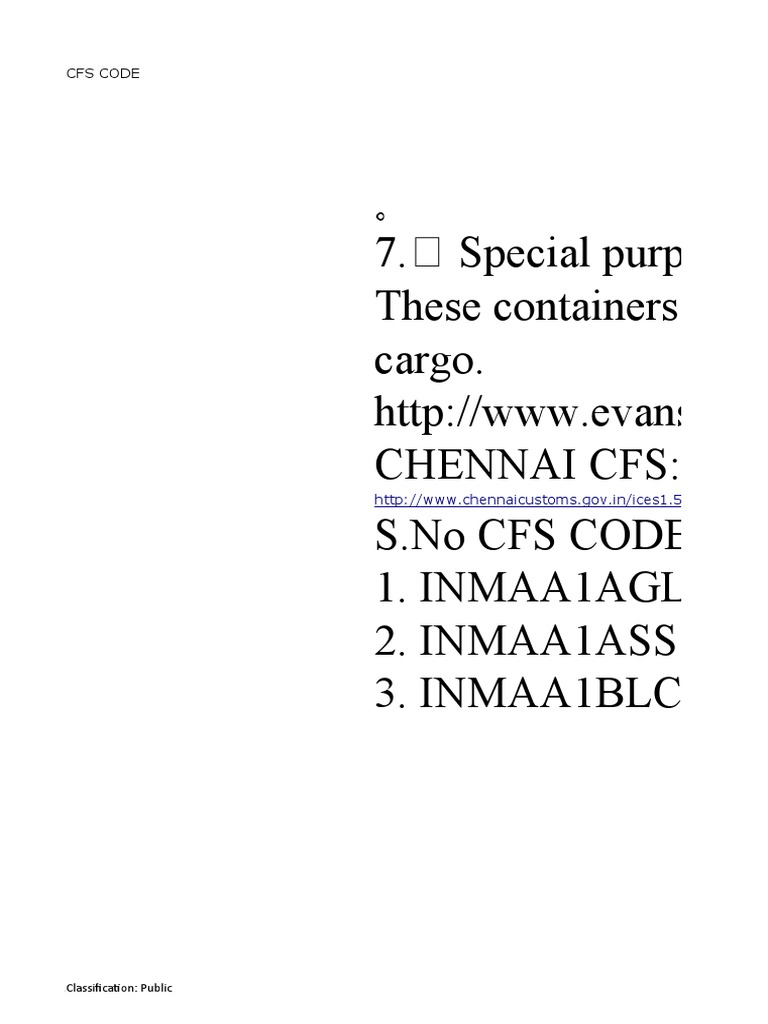 Cfs Code: Classification: Public | PDF | Business