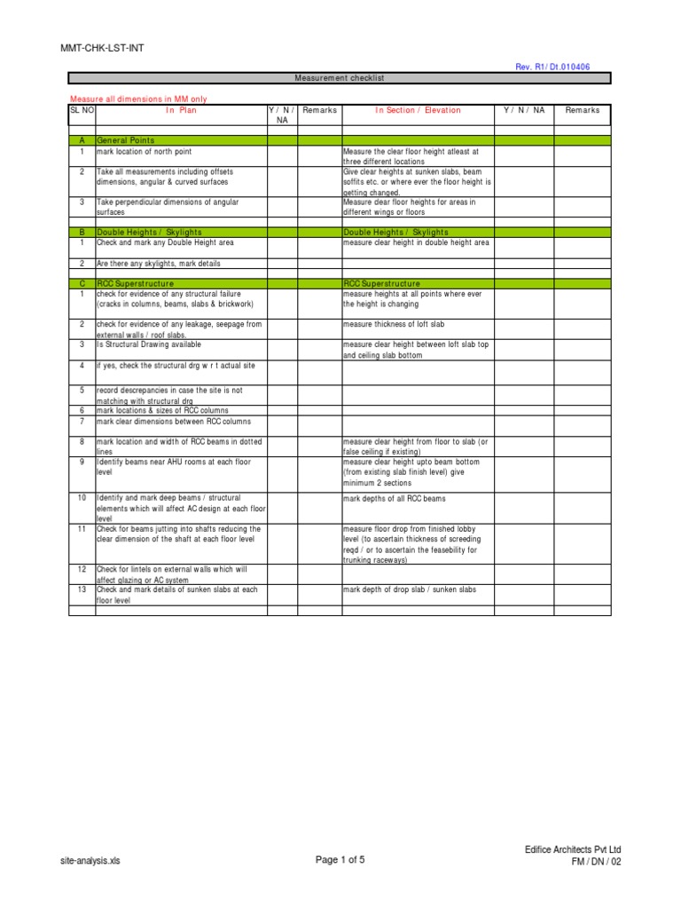 Mmt-Chk-Lst-Int: in Plan in Section / Elevation Measure All Dimensions in MM Only | PDF | Stairs ...