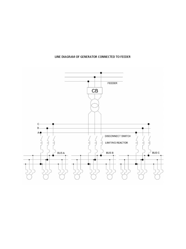 Line Diagram of Generator Connected To Feeder | PDF