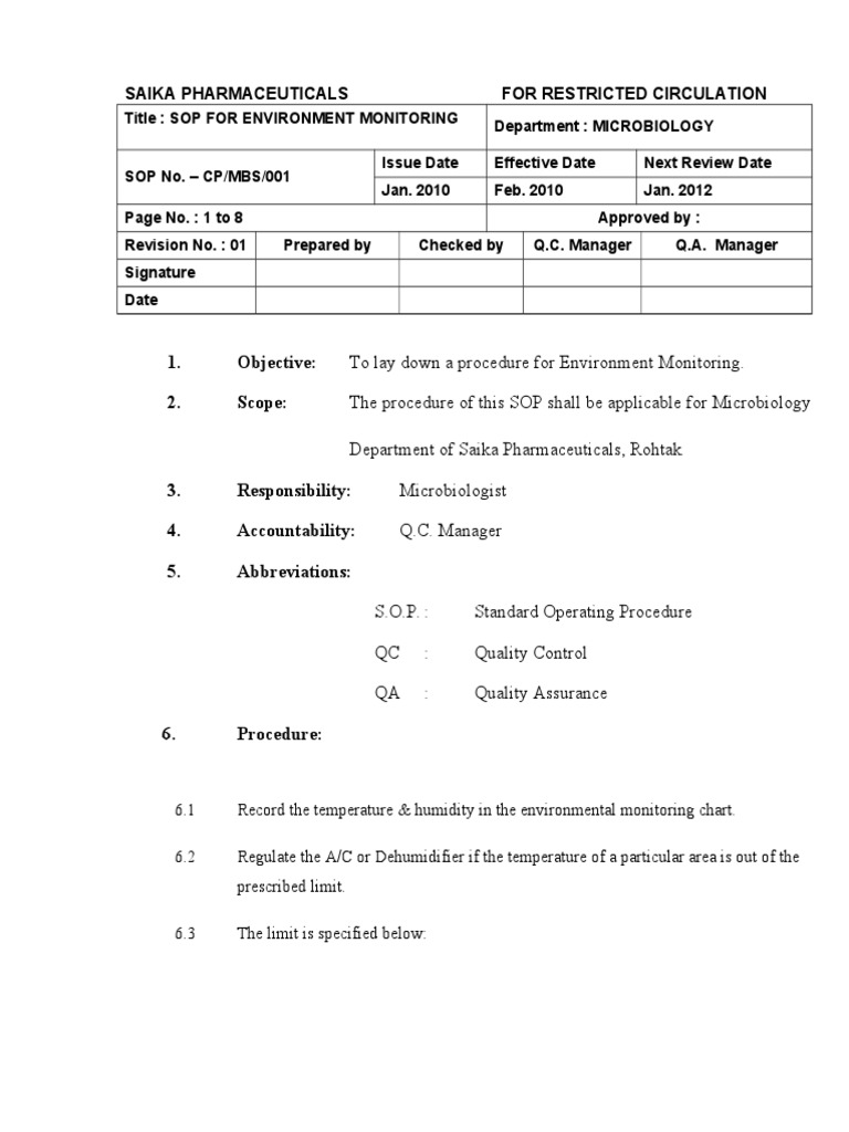 Microbiology Sop S | PDF | Quality Assurance | Sterilization (Microbiology)