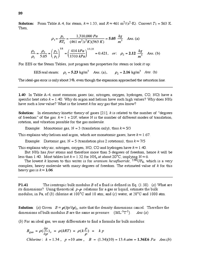 Fluid Mechanics White 7th SOL Part1 Part5 | PDF | Gases | Viscosity Fluid Mechanics White 7th SOL Part1 Part5 | PDF | Gases | Viscosity