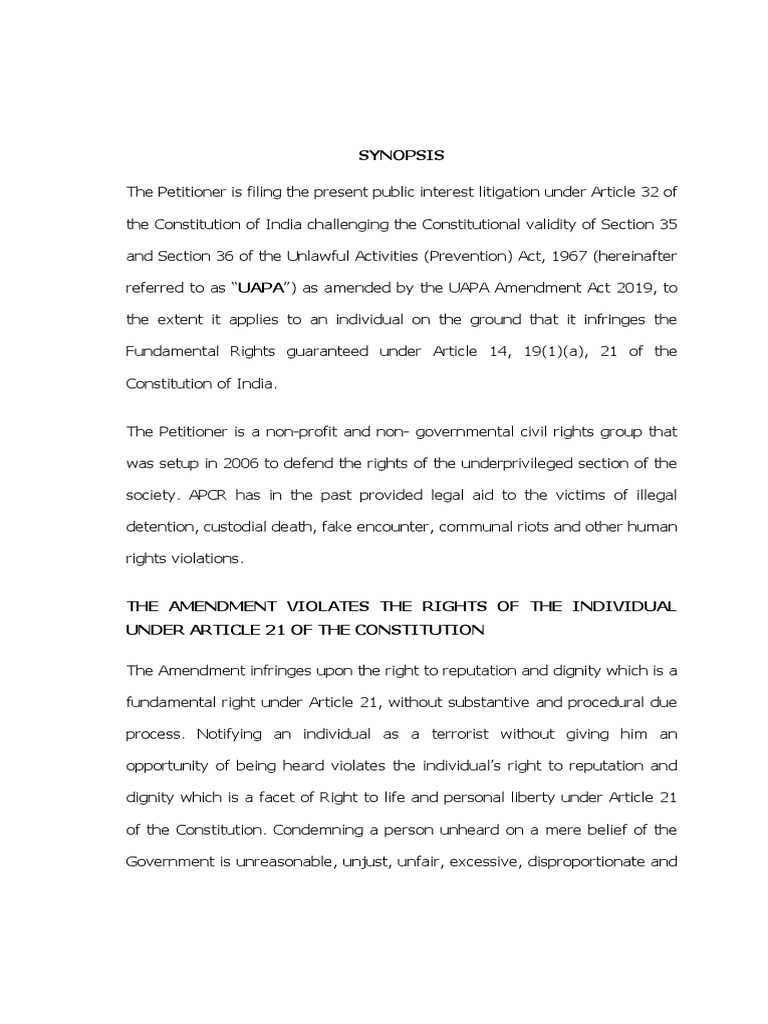 APCR Vs UOI | PDF | Due Process | Constitution