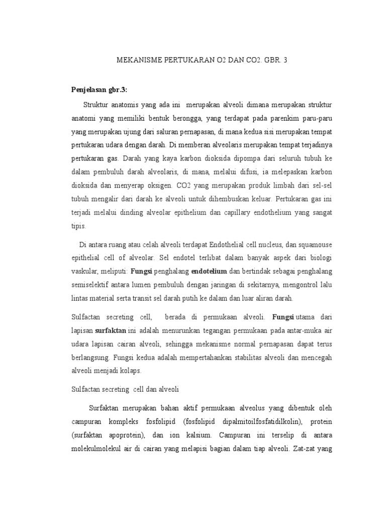 Gbr. 3. Penjelasan Mekanisme Pertukaran O2 Dengan CO2 | PDF Gbr. 3. Penjelasan Mekanisme Pertukaran O2 Dengan CO2 | PDF