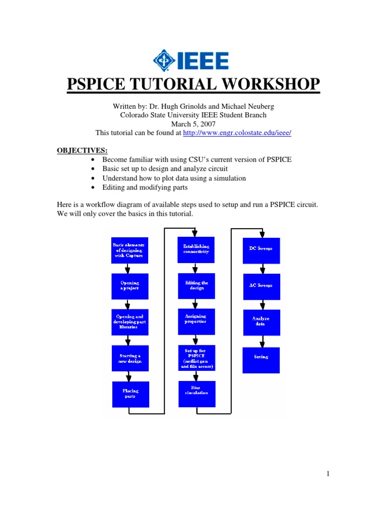 PSPICE Tutorial | PDF | Electronic Engineering | Electricity