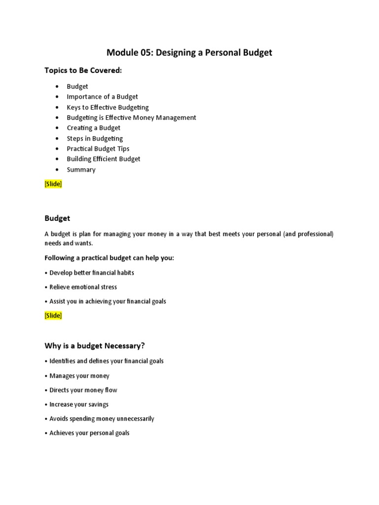 module-05-designing-a-personal-budget-topics-to-be-covered-pdf