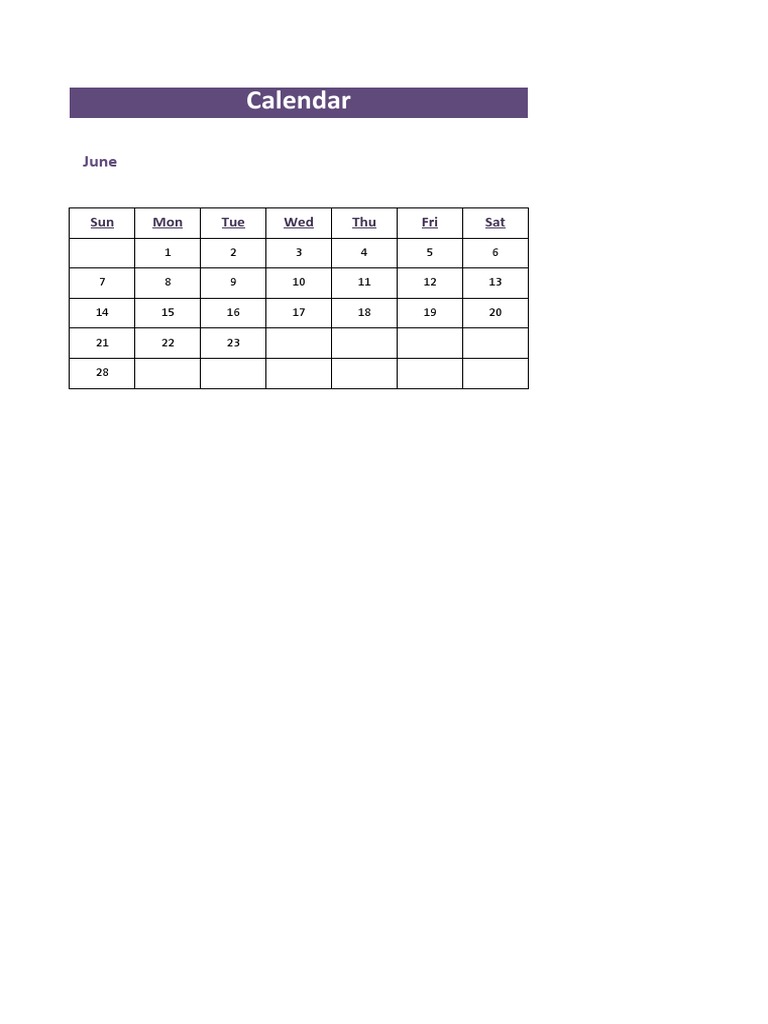 June Excel PDF | PDF