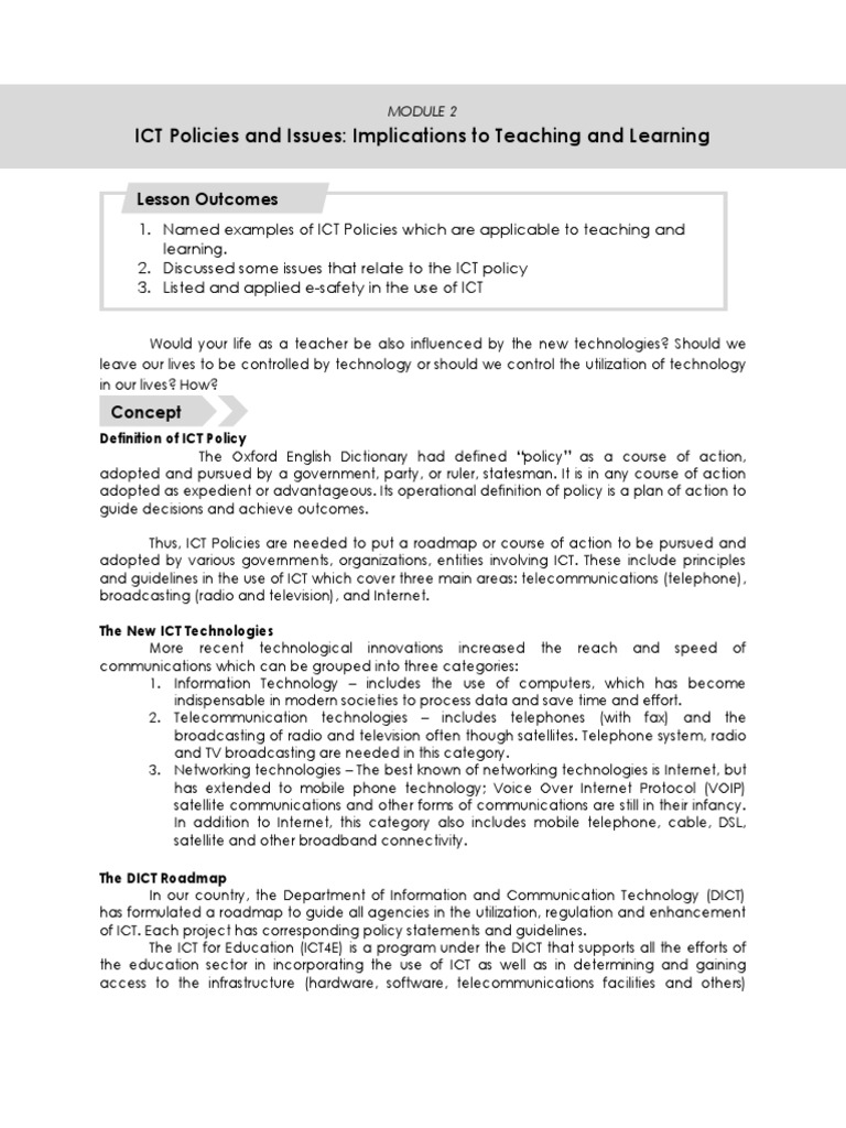 ICT Policies Impacting Education | PDF | Electronic Waste | Privacy