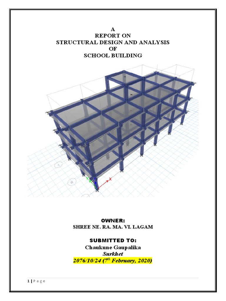 School Building Analysis Report Final Rebuild | PDF | Concrete | Beam ...