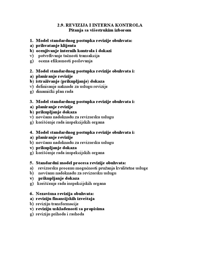 2.9. Revizija I Interna Kontrola | PDF