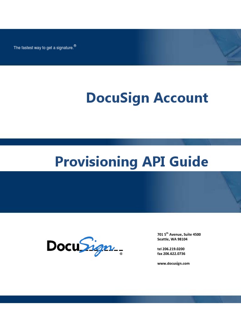 DocuSign Account Provisioning API Guide | PDF | Password | Authentication