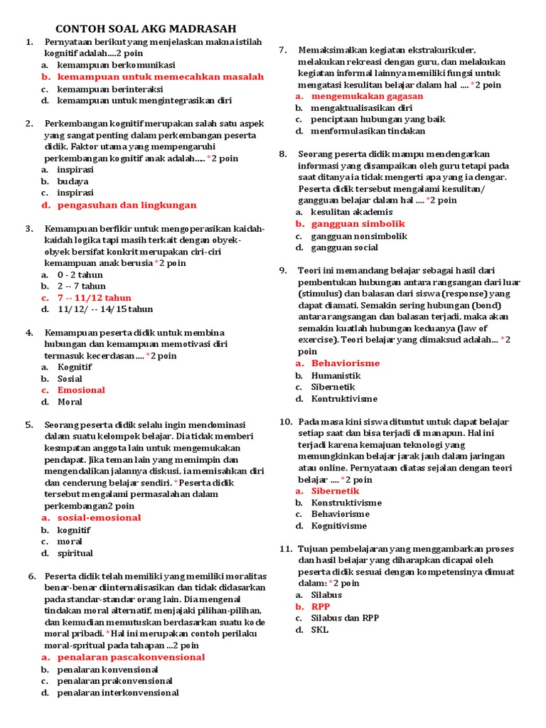 Contoh Soal AKG-Mad PDF | PDF | Karier & Perkembangan