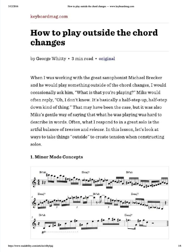 George Whitty How-To-Play-Outside-The-Chord-Changes | PDF