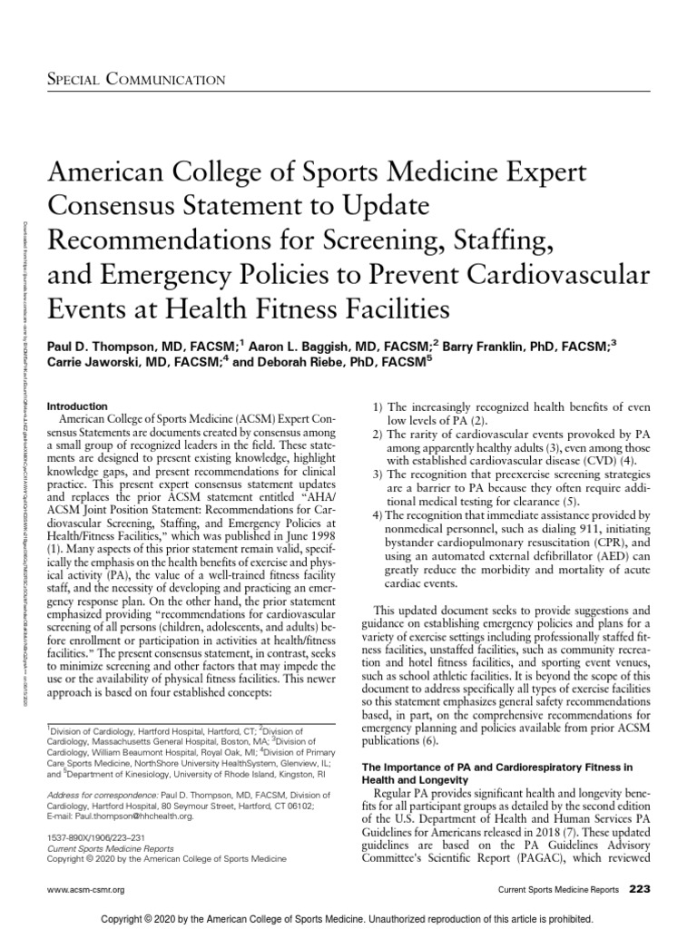 American College of Sports Medicine Expert.9 PDF | PDF | High Intensity ...
