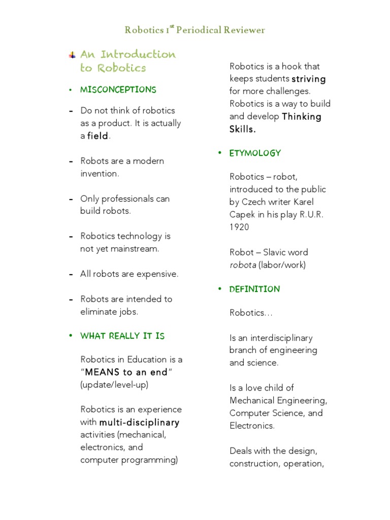 Robotics Periodical Reviewer | PDF | Robot | Robotics
