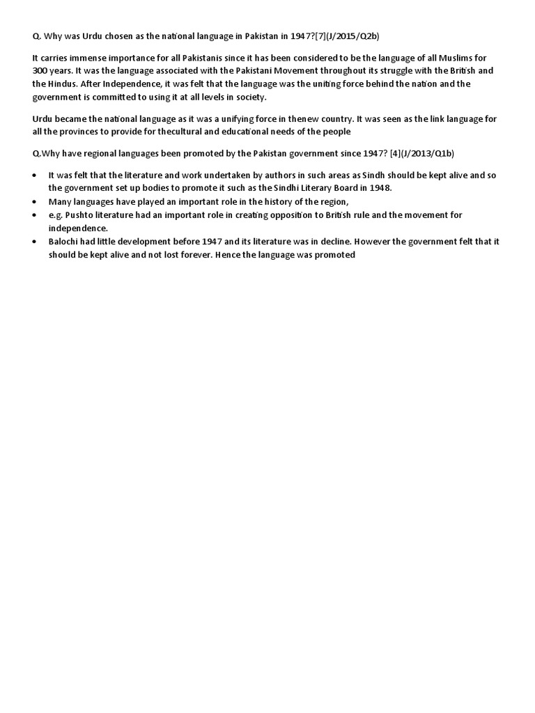 5 Urdu And Regional Languages Pakistan Studies Pdf Pakistan Sindh