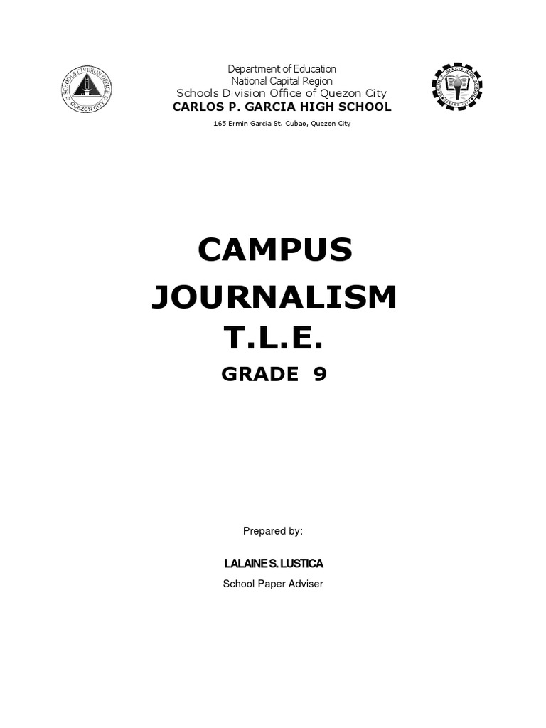 Campus Journalism T.L.E.: Grade 9 | PDF | Journalism | News