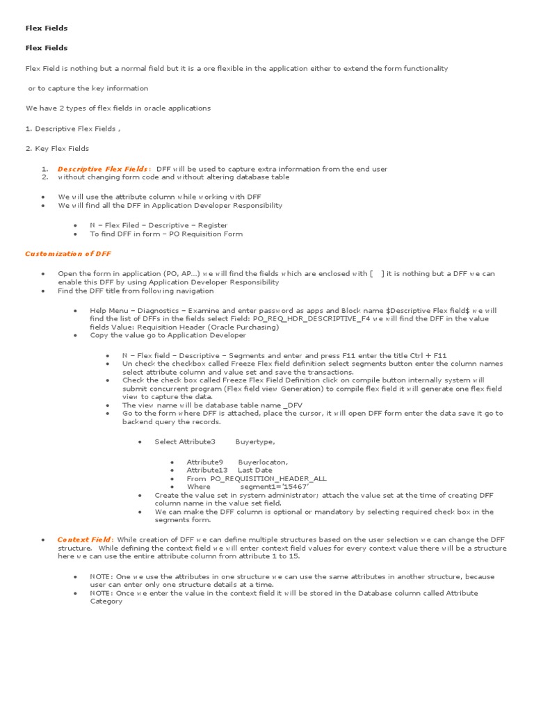 Descriptive Flex Fields | PDF | Parameter (Computer Programming) | Databases
