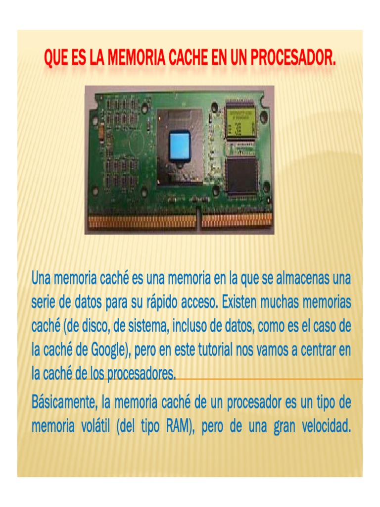 Que Es La Memoria Cache en Un Procesador | PDF | Caché (Computación ...