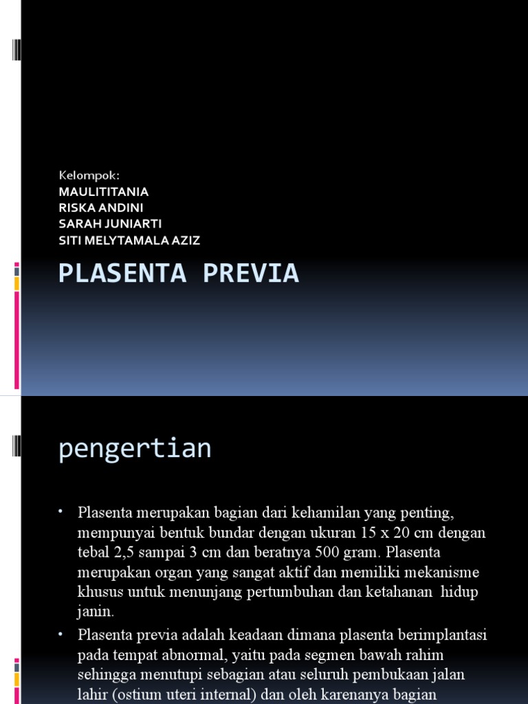 PLASENTA PREVIA-ppt-1 | PDF
