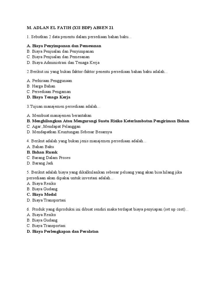 Soal Inventory | PDF