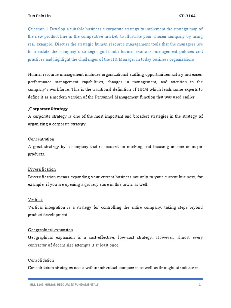 HR Assignment | PDF | Strategic Management | Human Resources